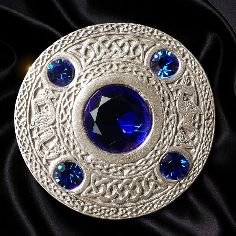 5 Stone Brooch - detailed with gemstone accents