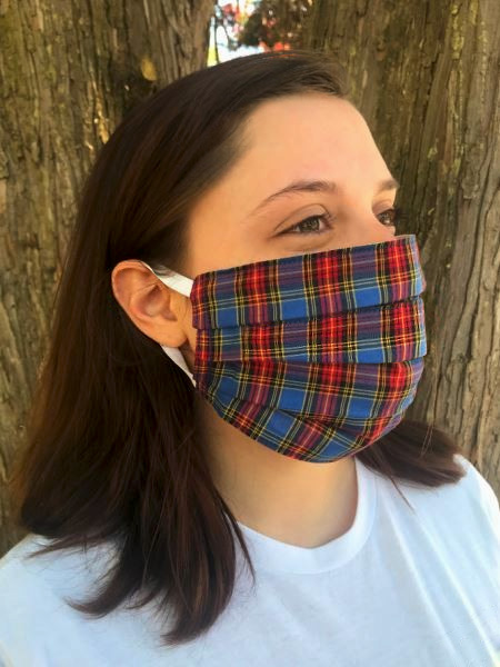 Tartan Pleated Double-Layered Washable Face Mask